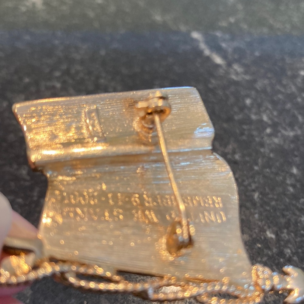 Vintage Monet Enamel 9/11 Commemorative Broach - Gem